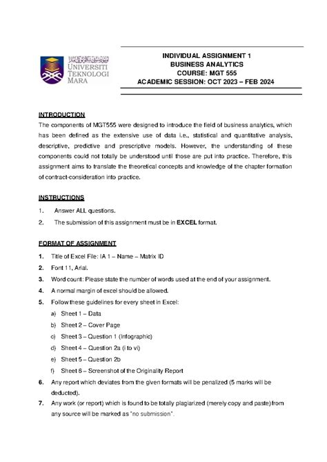 Mgt555 Individual Assignment 1 Individual Assignment 1 Business