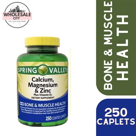 Spring Valley Calcium Magnesium And Zinc Plus Vitamin D3 Coated Caplets