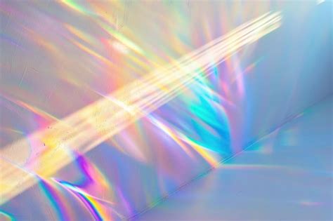 Blurred Rainbow Light Overlay Effect With Holographic Flare Shadows
