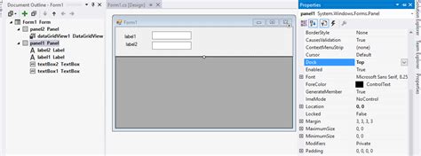 C How To Dock Datagridview To Parent Container But Leave Space For