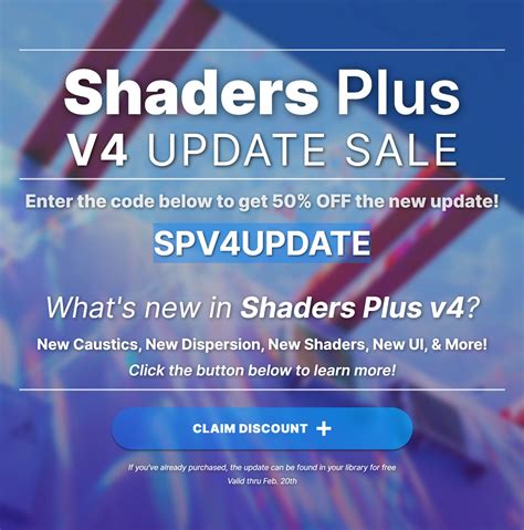 🎉 shaders plus v4 update and 50 off sale new caustics engine new