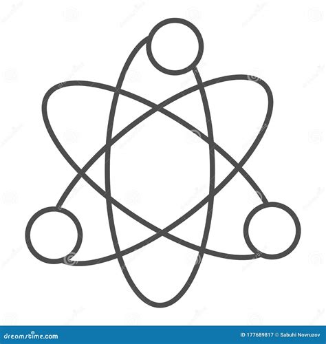 Atom Structure Thin Line Icon Corpuscle Or Nuclear Model Symbol Outline Style Pictogram On