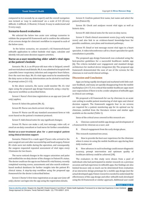 Mobile Health Application Framework For An Ideal User Experience A User Centered Design
