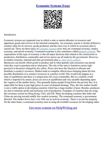 Economic Essay Pdf