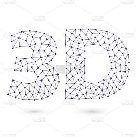 蓝色多边形3d图标