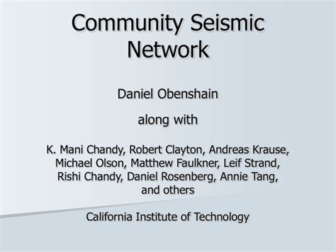Presentation Distributed Systems And Networks Lab