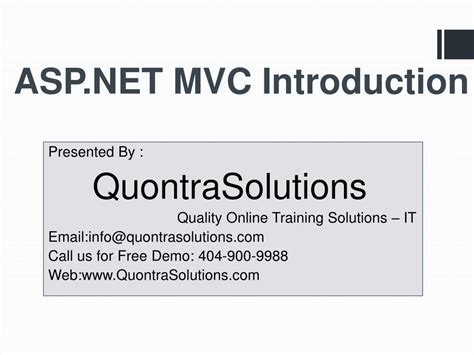 Ppt Asp Net Mvc Introduction By Quontrasolutions Powerpoint