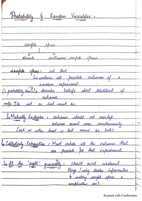 SOLUTION Probability And Random Variables Easy Notes Studypool