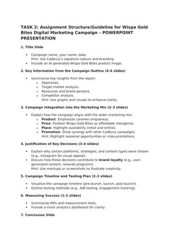 Btec L3 Business Unit 17 Digital Marketing Assignment Structures 1and2 Teaching Resources