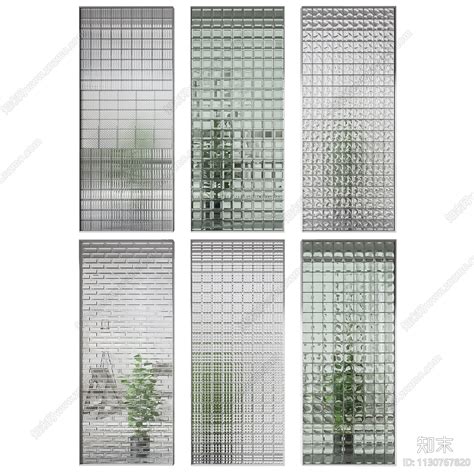 现代玻璃砖隔断3d模型下载【id1130767820】知末3d模型网