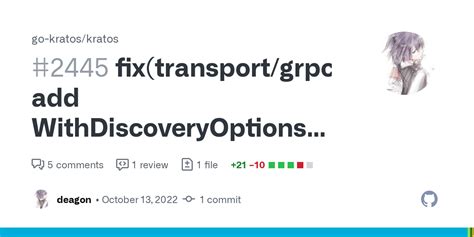 Fixtransportgrpc Add Withdiscoveryoptions For Grpc Client By Deagon