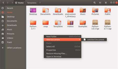 Add “new Document” Back To The Right Click Menu In Ubuntu 1804 Vitux