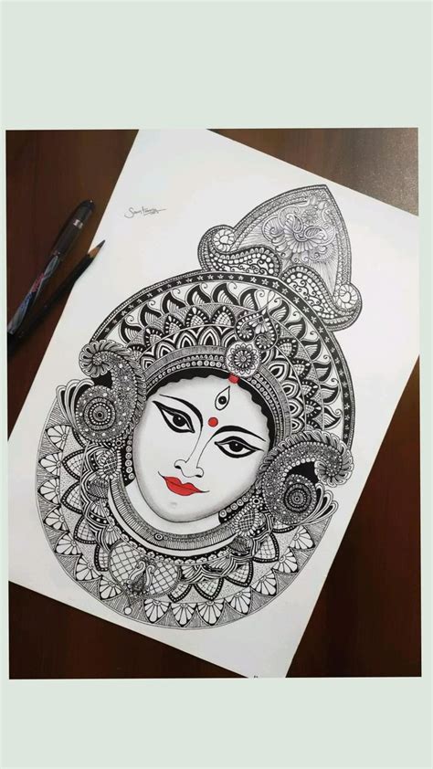 Maa Durga Doodle Art Mandala Art Lesson Mandala Artwork Mandala Art