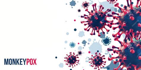 Microscopic Closeup Of Monkeypox Virus Particles With Text Overlay On