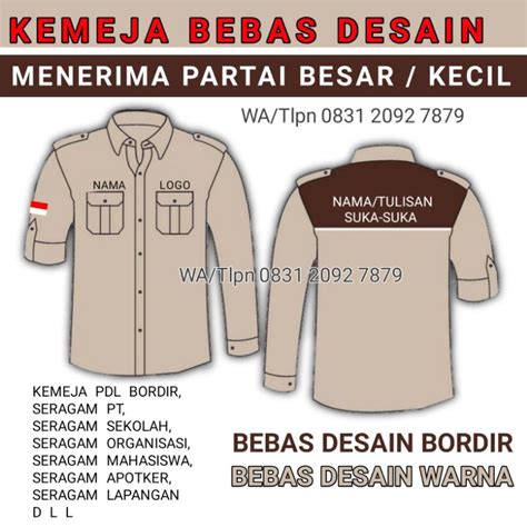 Jual Kemeja Bordir Costum Seragam Bordir Pdh Pdl Shopee Indonesia