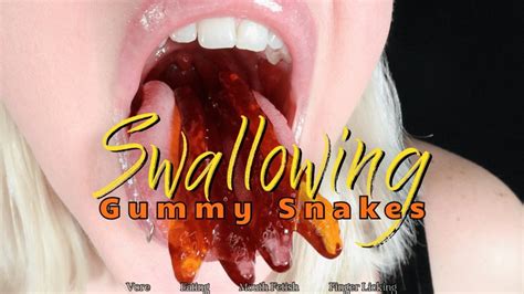 Swallowing Gummy Snakes Hd The Goddess Clue Gummy Vore Candy