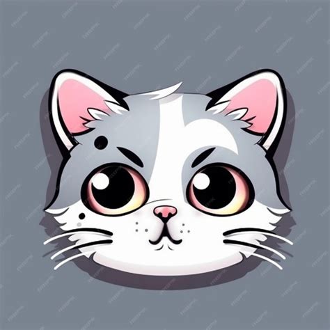 Premium Vector Cartoon Cat Face Clipart Vector Design