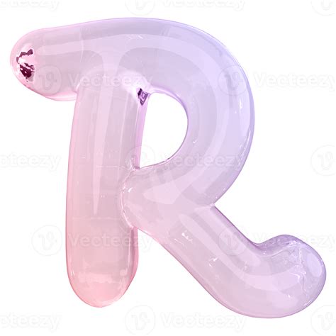 Gradient Bubble Letter R Font 3d Render 36305210 Png