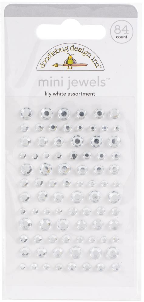 Doodlebug Adhesive Mini Jewels Lily White Michaels