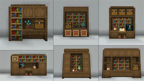 Minecraft 10 Bookshelf Designs Minecraft Decorations Minecraft Bookshelf Minecraft Designs