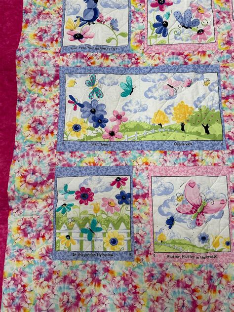 Flutter The Butterfly Story Homemade Quilt 40 X 60 Etsy