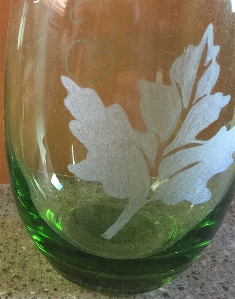 Maple Leaf Stemless Glass Maple Leaves Hand Etched Engraved Wine Glass Home Decor Glassware