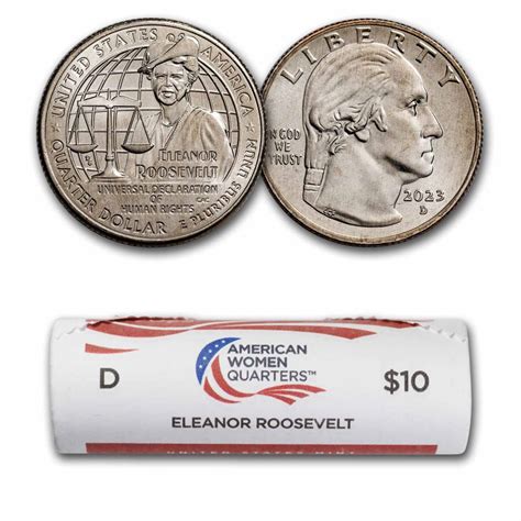Buy 2023 D Eleanor Roosevelt American Women Qtr 40 Coin Roll Apmex