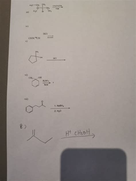 Solved CH,CH.NO HyC-CH2 CH3 а HC он, How iv) HCI excess | Chegg.com