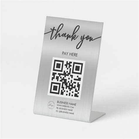 Professional Silver Scan Me QR Code Pedestal Sign Zazzle Coding Qr Code Social Media Icons