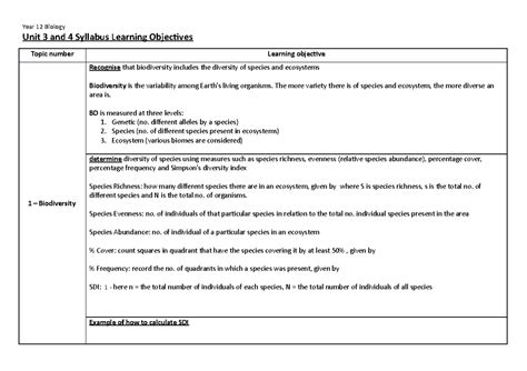 Unit 3 And 4 Syllabus Learning Objectives Notes Unit 3 And 4 Syllabus Learning Objectives