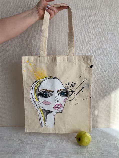 Сумка шоппер с ручной росписью Tote Bag Bags Reusable Tote Bags