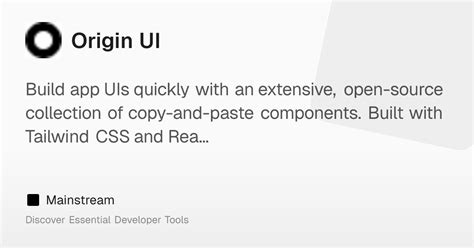 Origin Ui Your Next App Ui Ready To Copy And Paste Mainstream