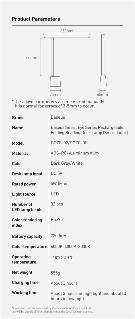 Baseus Smart Eye Series Rechargeable Folding Reading Desk Lamp Smart