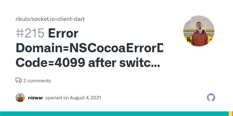 Error Domain NSCocoaErrorDomain Code 4099 After Switch Between
