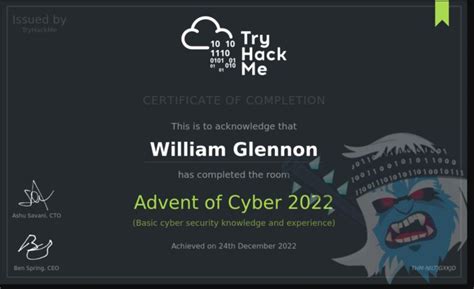 Adventofcyber2022 Tryhackme Cybersecurity Alwayslearning 👋 Bill