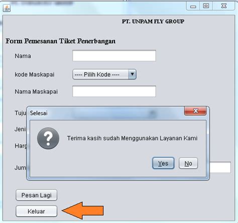FP Learning Program Java Sederhana Transaksi Pembelian Tiket Pesawat