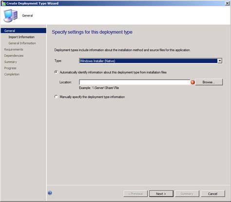 Sccm 2012 How To Create Deployment Type For Applications In Sccm