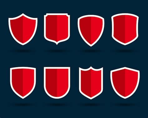 Premium Vector Shield Icons Collection Vector Shields Icons Set