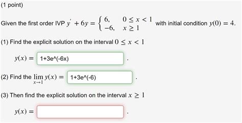 Solved Given The First Order IVP Y Y X