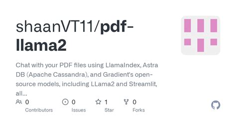 Github Shaanvt11 Pdf Llama2 Chat With Your Pdf Files Using Llamaindex Astra Db Apache