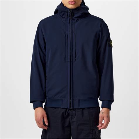 Stone Island Soft Shell Jacket Men Blue V0020 Flannels