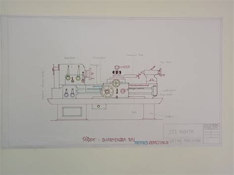 Lathe Machine Drawing Top View