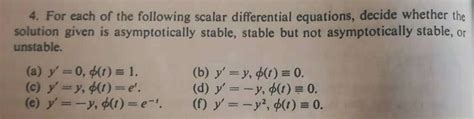 Solved 4 For Each Of The Following Scalar Differential