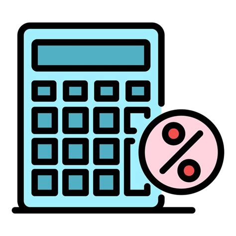Icono De Calculadora De Porcentaje Contorno Calculadora De Porcentaje