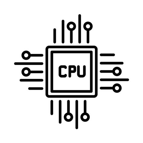 Illustration De La Ligne Du Processeur Cpu Vecteur Premium