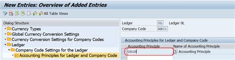Assign Accounting Principle To Company Code In Sap Hana Finscledger