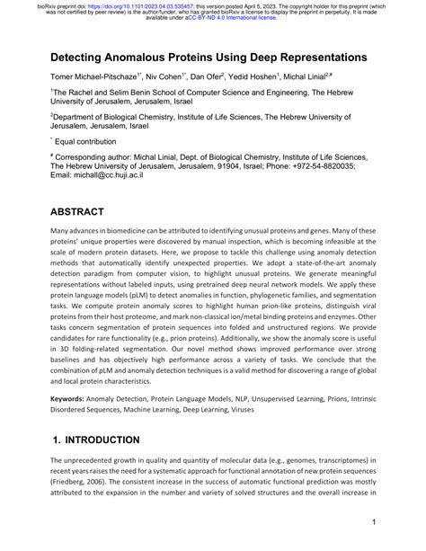 Pdf Detecting Anomalous Proteins Using Deep Representations