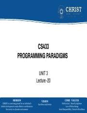 Unit Pdf Cs Programming Paradigms Unit Lecture Mission Christ Is A Nurturing Ground