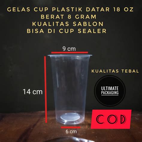 Gelas Cup Plastik Datar 18 Oz Isi 50 Pcs Lazada Indonesia