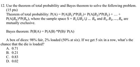 Solved Use The Theorem Of Total Probability And Bayes Chegg